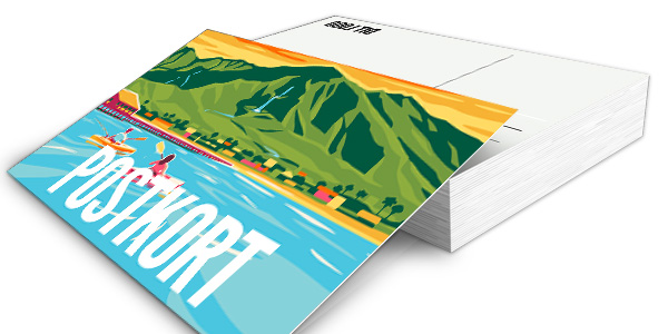 BILLIGE Postkort med tryk - Bedste kundeservice får du hos Printbuy.dk